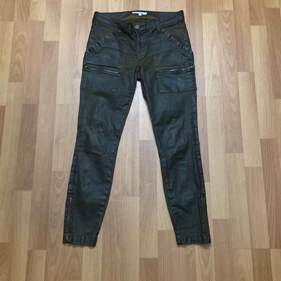 Joie | Jeans | Joie Dark Green Zip Ankle Pocket Skinny Park B Coated ...